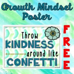 Growth Mindset Poster - FREE- Positive Quote- Watercolor - Think Tank ...