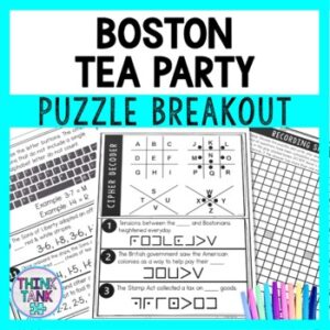 Boston Tea Party Puzzle Stations Breakout - American Revolution - Think ...