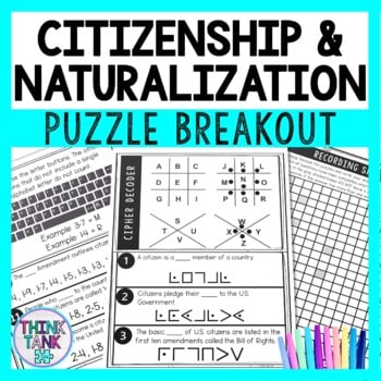 Citizenship and Naturalization Puzzle Stations Breakout - Think Tank ...