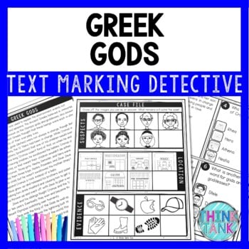 Greek Gods Text Marking Detective Mystery - Reading Passages - Greek ...