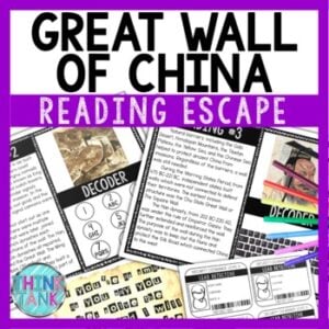 Great Wall of China Reading Comprehension and Puzzle Escape Room ...