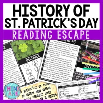 St. Patrick's Day History Reading Comprehension and Puzzle Escape Room ...