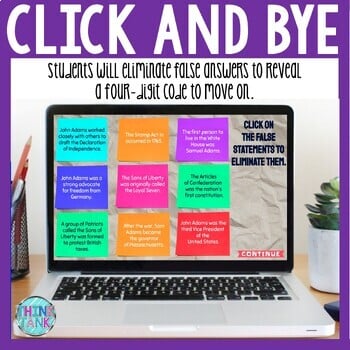 Founding Fathers Interactive DIGITAL Escape Room - Reading and Puzzles ...