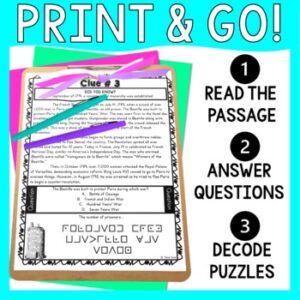 French Revolution ESCAPE ROOM Activity - Reading Passages - Napoleon ...