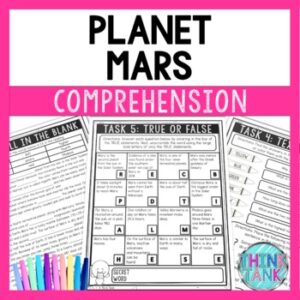 Planet Mars Comprehension Challenge - Close Reading - Solar System ...