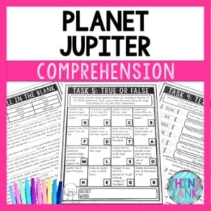 Planet Jupiter Comprehension Challenge - Close Reading - Solar System ...