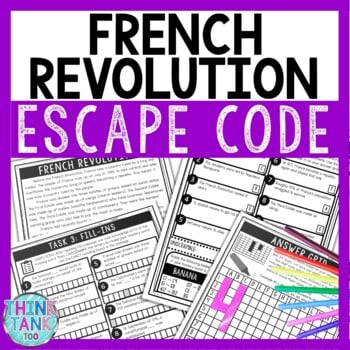 French Revolution Comprehension Code Escape Room - Close Reading ...
