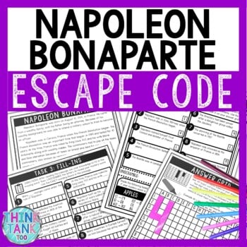 Napoleon Bonaparte Comprehension Code Escape Room - Close Reading ...