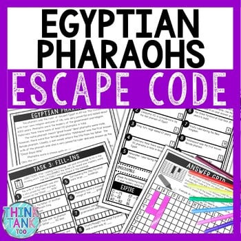 Egyptian Pharaohs Comprehension Code Escape Room - Close Reading ...
