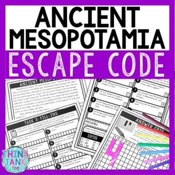 Ancient Mesopotamia Comprehension Code Escape Room - Close Reading ...