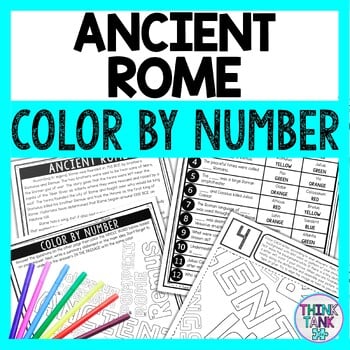 Ancient Rome Color by Number - Close Reading & Text Marking - Think ...