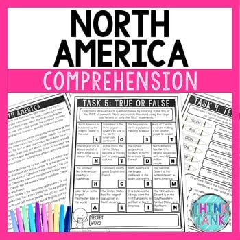 North America Comprehension Challenge - Close Reading - World Geography ...