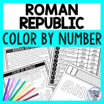 Roman Republic Color by Number - Close Reading & Text Marking - Think ...