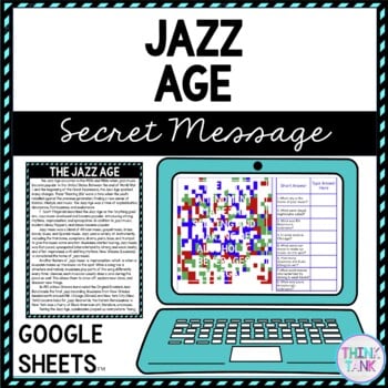 Jazz Age Secret Message Activity for Google Sheets™ - Think Tank Teacher