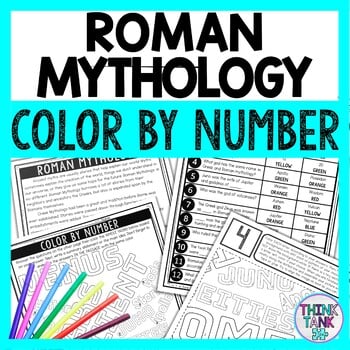 Roman Mythology Color by Number - Close Reading & Text Marking ...