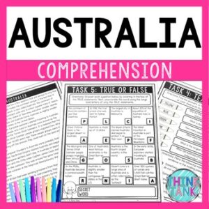Australia Comprehension Challenge - Close Reading - World Geography ...
