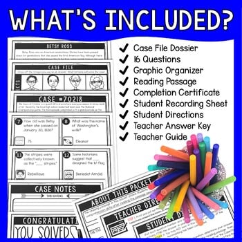 Betsy Ross Text Marking Detective Mystery - Reading Passage - American ...