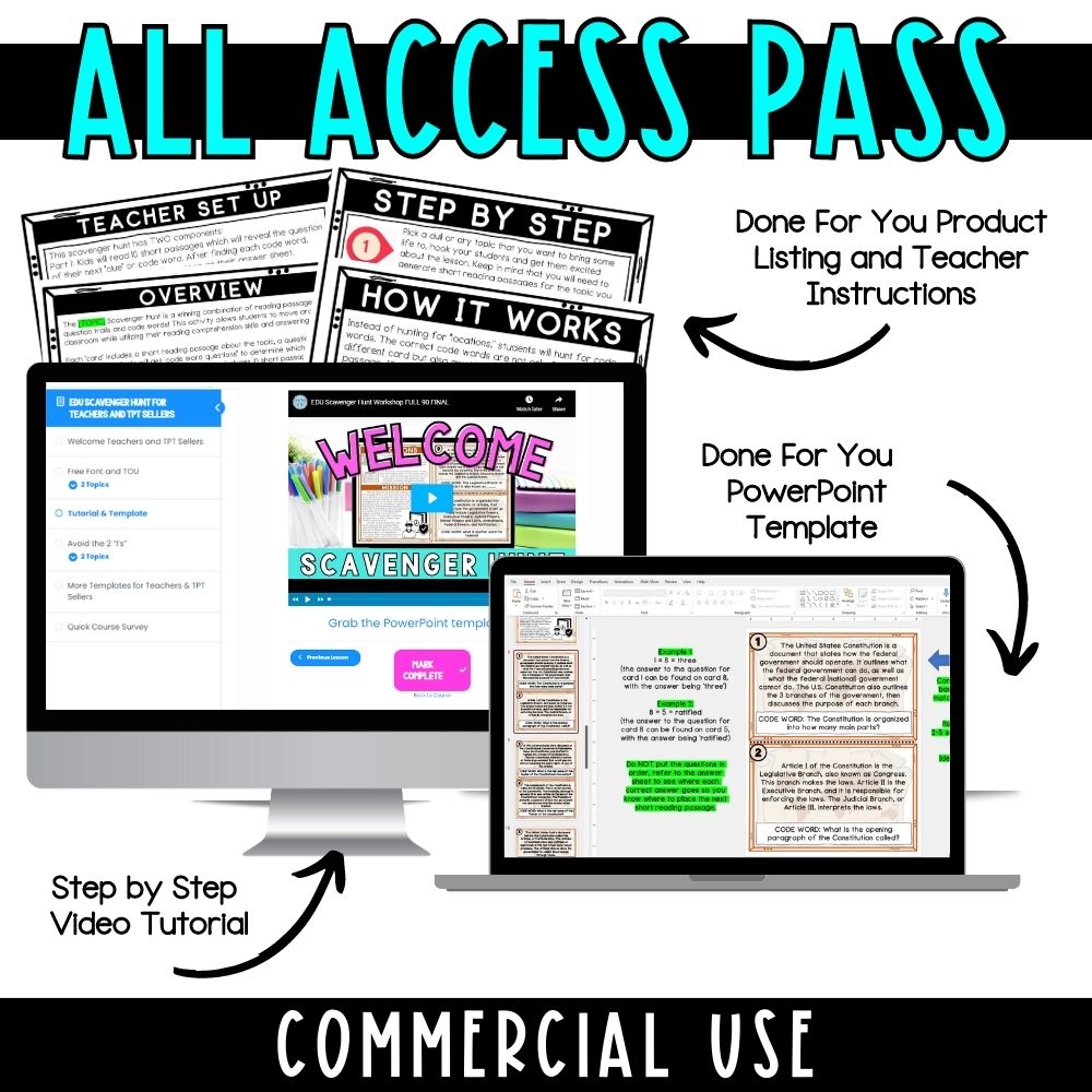 EDU Scavenger Hunt ALL ACCESS PASS LIMITED OFFER AFTER FULL EDU SH ...