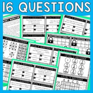 Planet Mercury Escape Room - Task Cards - Reading Comprehension - Think ...