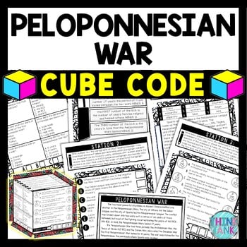 Peloponnesian War Ancient Greece Cube Stations - Reading Comprehension ...
