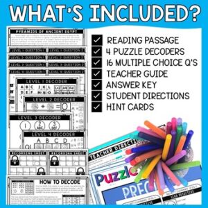 Pyramids of Ancient Egypt Escape Room - Task Cards - Reading ...