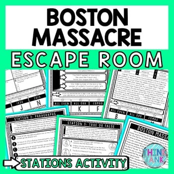 Boston Massacre Escape Room Stations - Reading Comprehension Activity ...