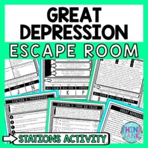 Great Depression Escape Room Stations - Reading Comprehension Activity ...