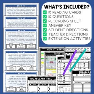 Transcontinental Railroad Scavenger Hunt - Reading Comprehension ...