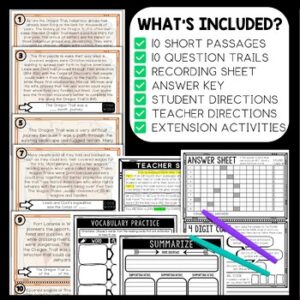 Oregon Trail Scavenger Hunt Reading Comprehension Activity - Think Tank ...