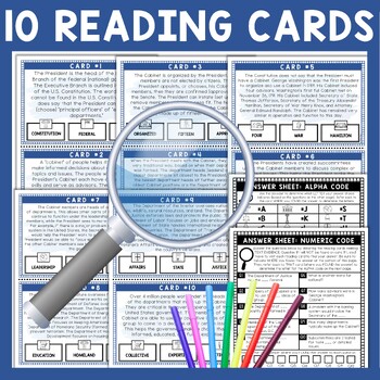 President's Cabinet Scavenger Hunt - Reading Comprehension Activity ...