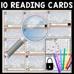 Judicial Branch Scavenger Hunt Reading Comprehension Activity - Think ...