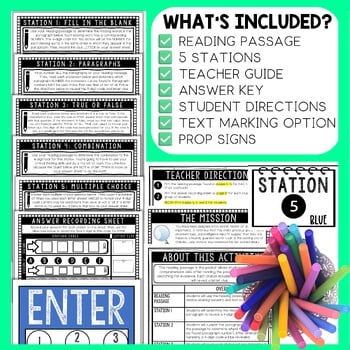 Benjamin Franklin Escape Room Stations - Reading Comprehension Activity ...