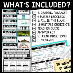 Animal Kingdom Escape Room Scavenger Hunt - Reading Comprehension ...