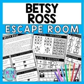 Betsy Ross Escape Room - Task Cards - Reading Comprehension - Think ...