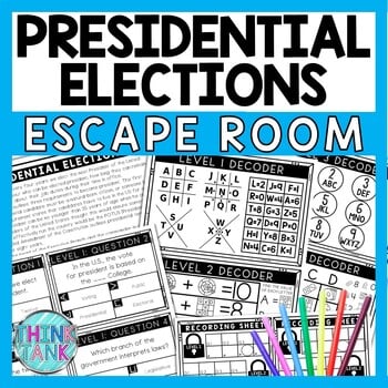 Presidential Elections Escape Room - Task Cards - Reading Comprehension ...