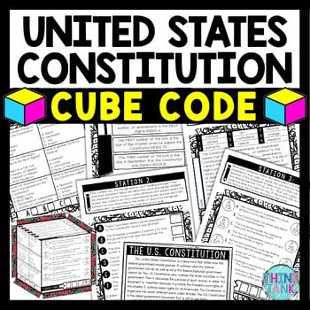 U.S. Constitution Cube Stations - Reading Comprehension Activity ...
