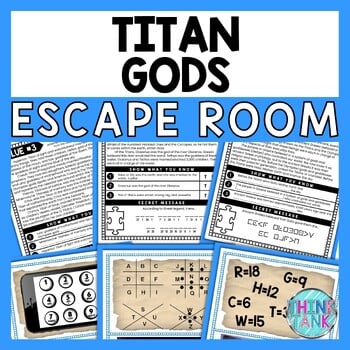 Titan Gods ESCAPE ROOM - Reading Comprehension Activity - Greek ...