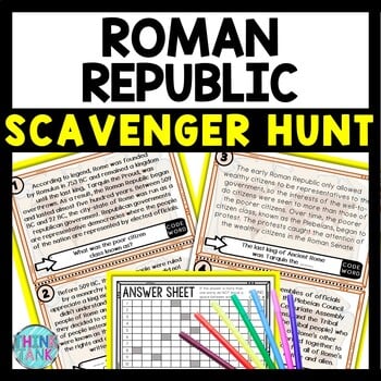 Roman Republic Scavenger Hunt Reading Comprehension Activity - Ancient ...