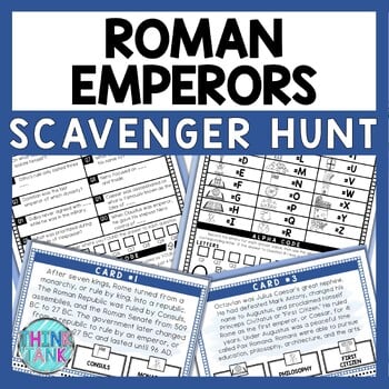 Roman Emperors Scavenger Hunt - Reading Comprehension Activity ...