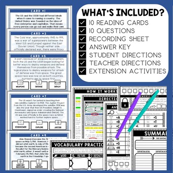 Space Race Scavenger Hunt - Reading Comprehension Activity - Cold War ...