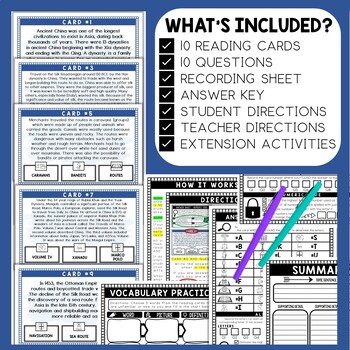 Silk Road Scavenger Hunt - Reading Comprehension Activity - Ancient ...