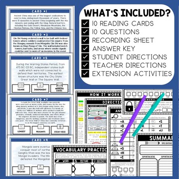Great Wall of China Scavenger Hunt - Reading Comprehension Activity ...
