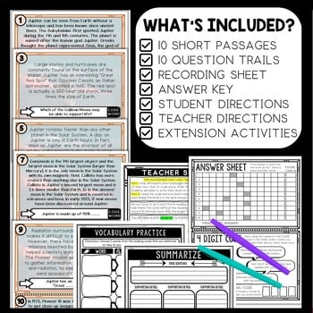 Planet Jupiter Scavenger Hunt Reading Comprehension Activity - Solar ...