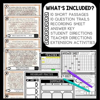 Ancient India Scavenger Hunt Reading Comprehension Activity - Think ...