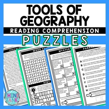 Tools of Geography Reading Comprehension Puzzles Activity - Maps and ...